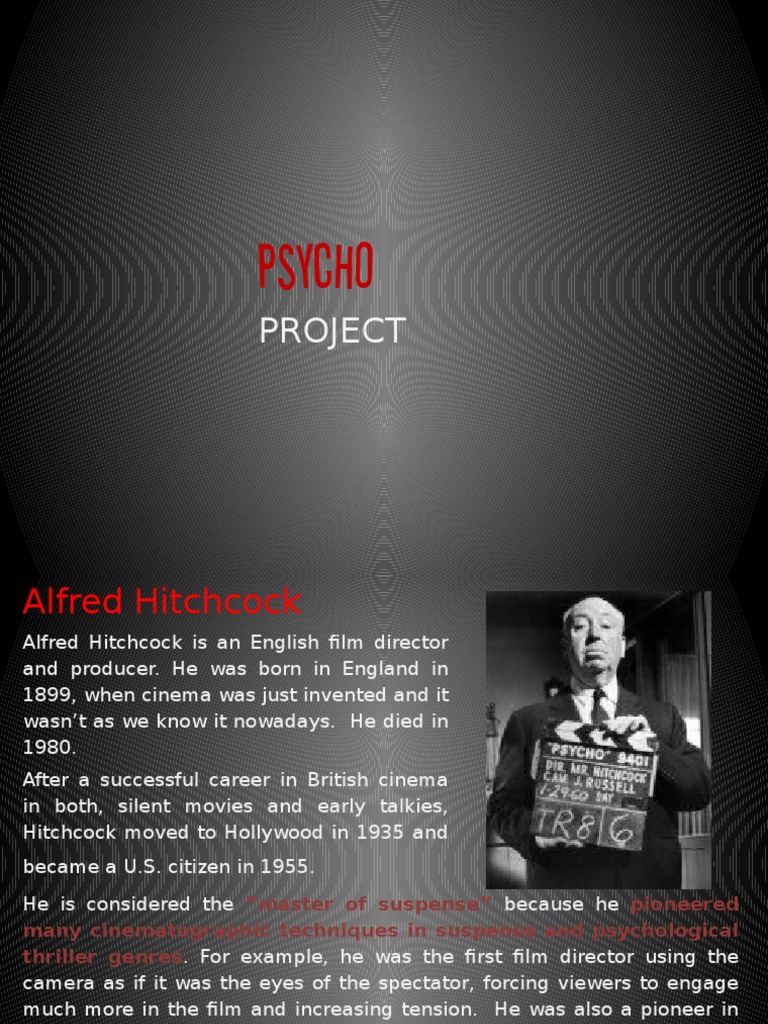 Psycho Project | PDF | Alfred Hitchcock | Composition (Visual Arts)