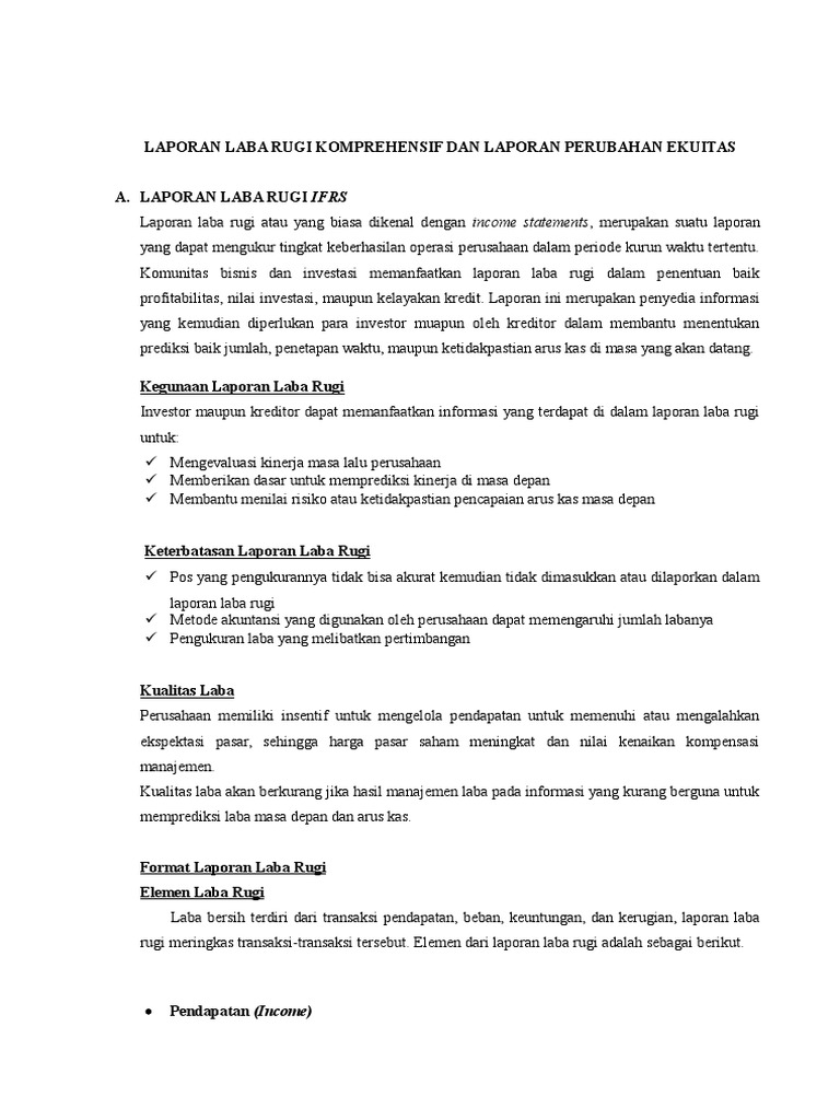 Pemahaman Laba Komprehensif | PDF