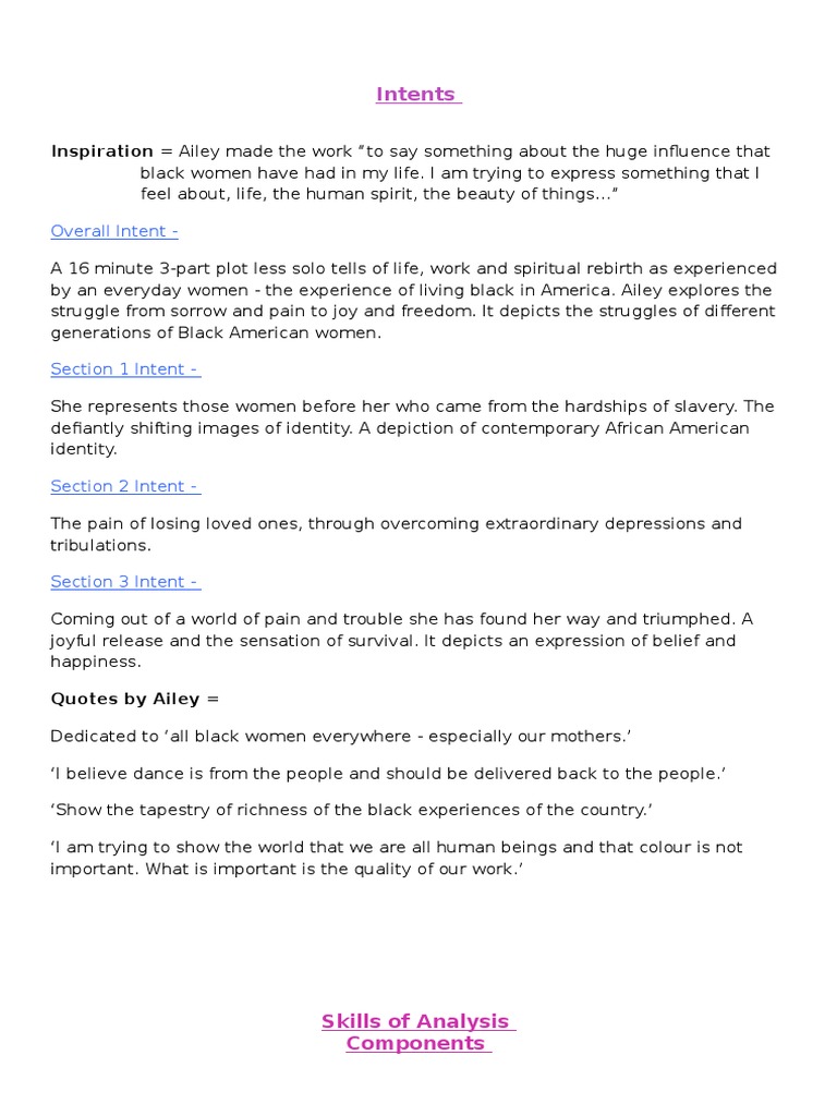 HSC Dance Revision Notes | PDF | African American Civil Rights Movement ...