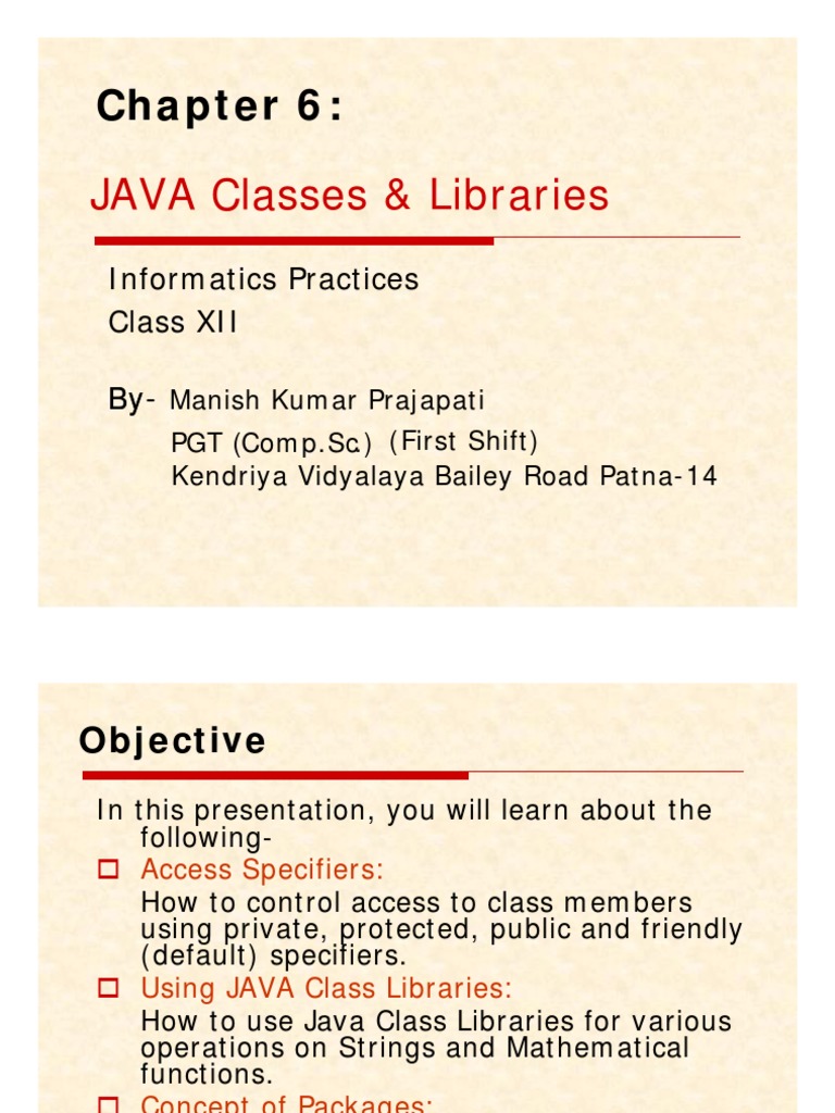 Chapter 6classlibrariesff | PDF | Inheritance (Object Oriented ...