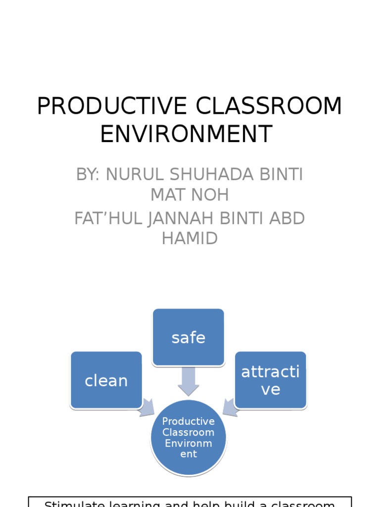 Productive Classroom Environment | PDF