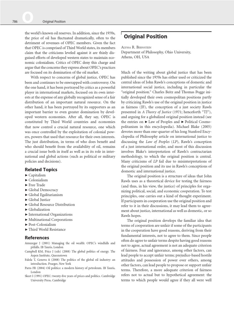 Original Position Vol-2 | PDF | John Rawls | Social Justice