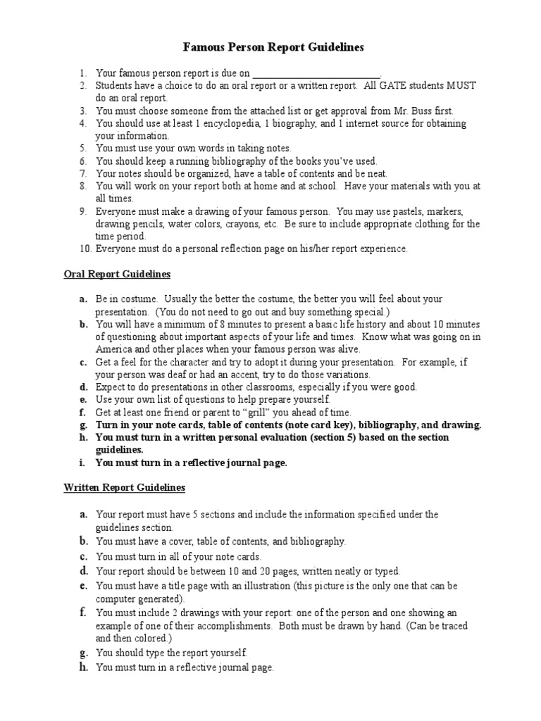 Famous Person Report | PDF