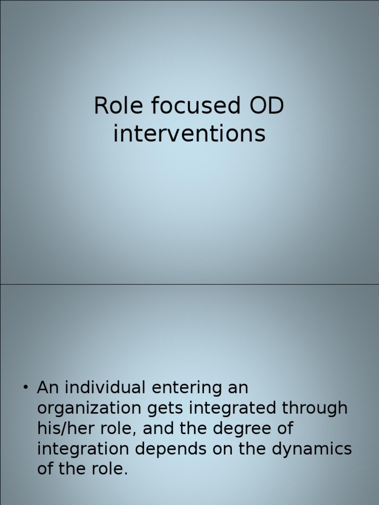Role Focused OD Interventions | PDF | Creativity | Perception