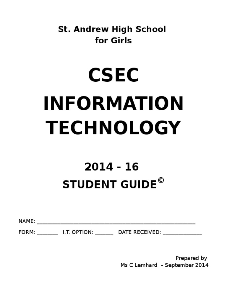 2014 Guide To Csec Information Technology 1 2 Pdf Computer Program Programming 