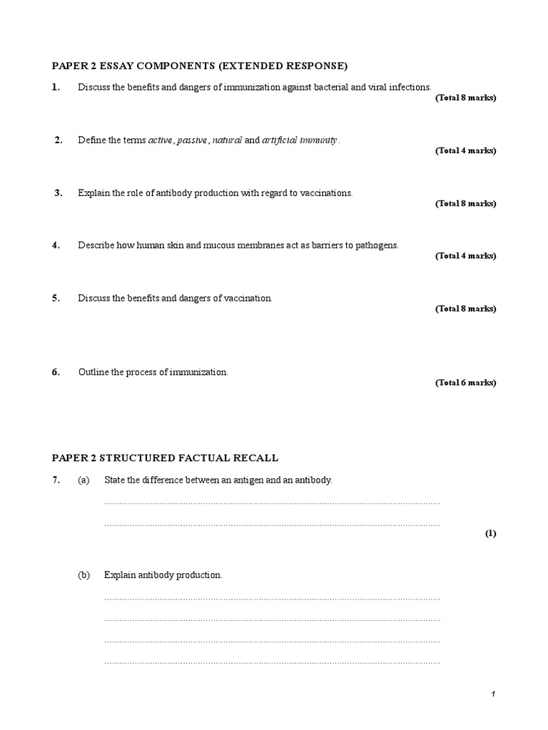 IB QUESTIONS From PAST PAPERS | PDF | Antibody | B Cell