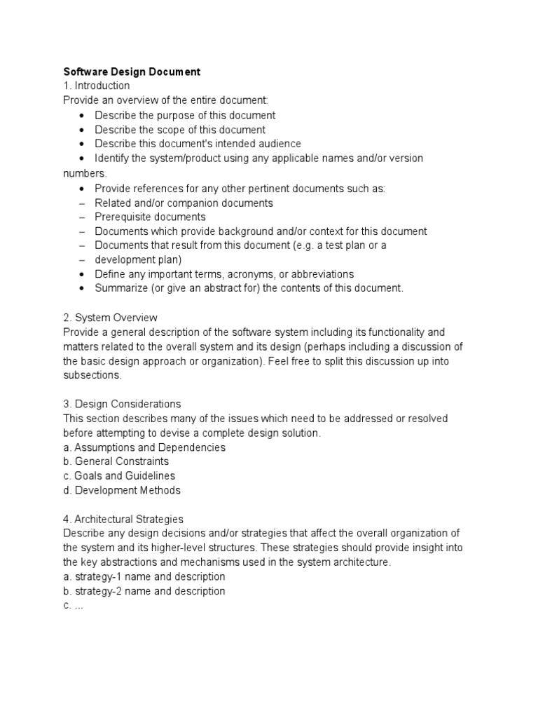Software Design Document Summary | PDF | Component Based Software Engineering | System