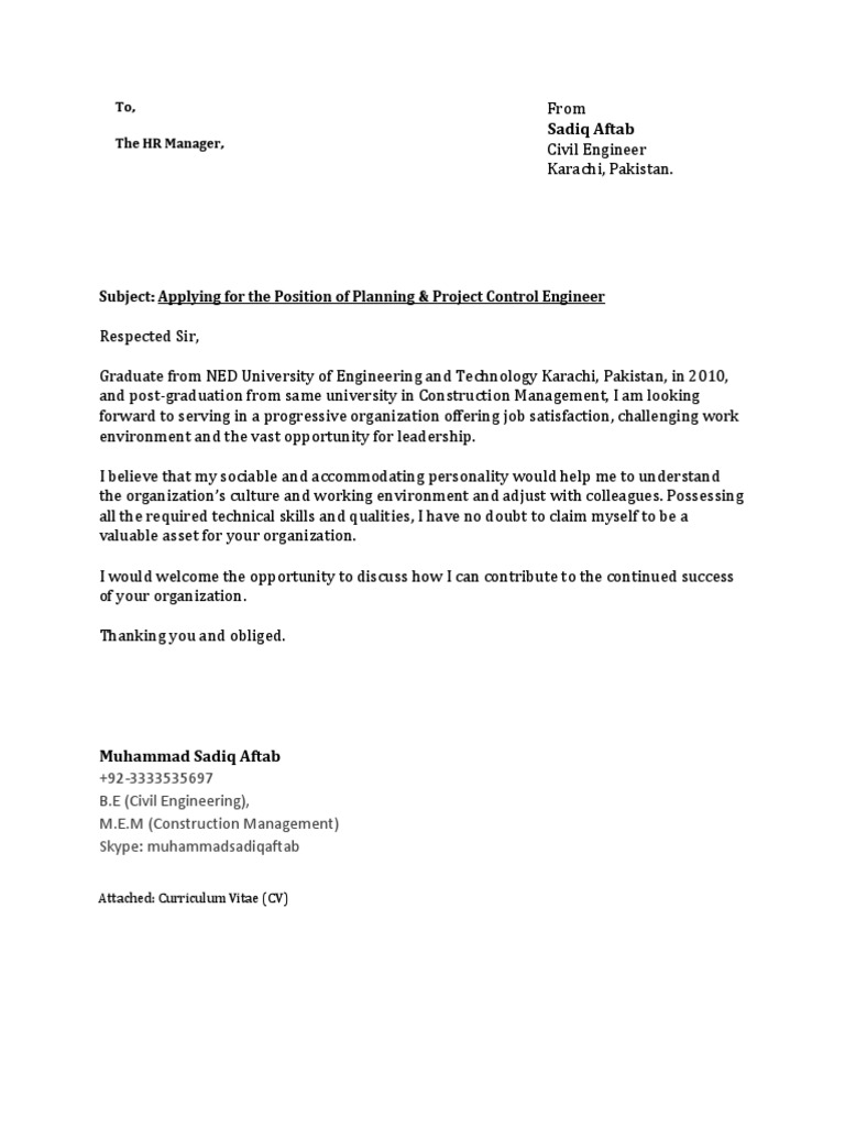 Planning Engineer Resume With Cover | PDF | Pakistan | Engineering