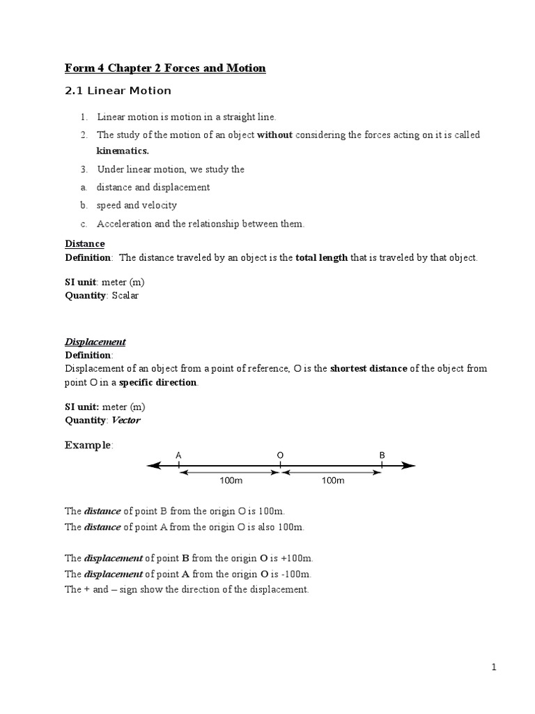 Form 4 Physics Chapter 2.1 2.2 | PDF | Acceleration | Velocity