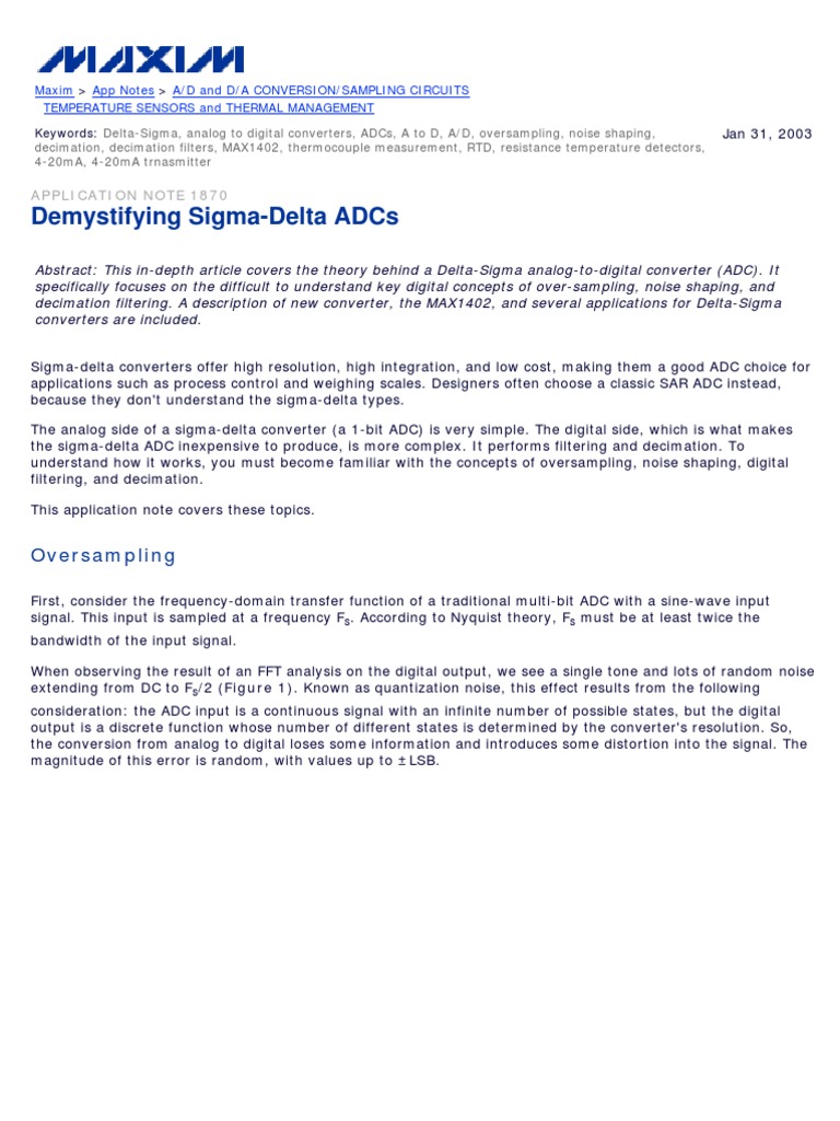 Demystifying Sigma Delta | PDF