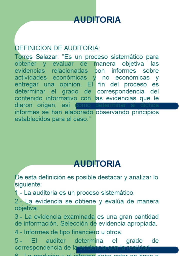 1 Concepto de Auditoria | PDF | Auditoría financiera | Contralor