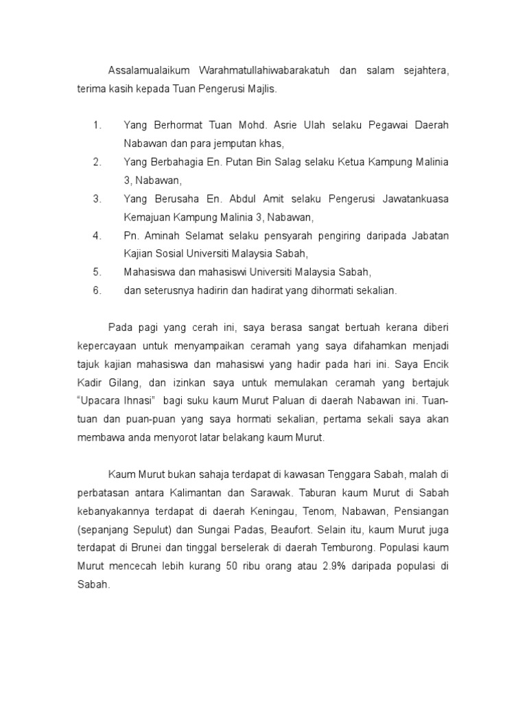 Teks Ucapan Pengucapan Awam | PDF
