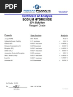 COA - Sodium Hydroxide | PDF | Hydroxide | Sodium