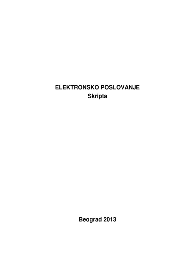 Elektronsko Poslovanje | PDF