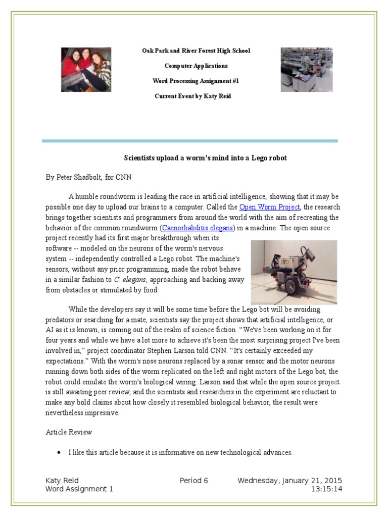 Reid K Word Assignment 1 | PDF