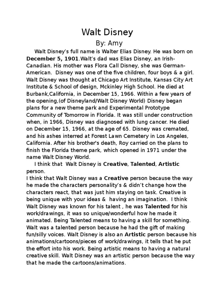 Walt Disney: Life, Legacy, and Creativity | PDF | Art