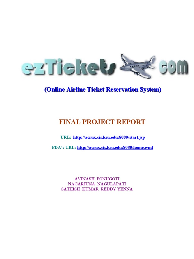 Online Airline Ticket Reservation System | PDF | Java Servlet | Websites