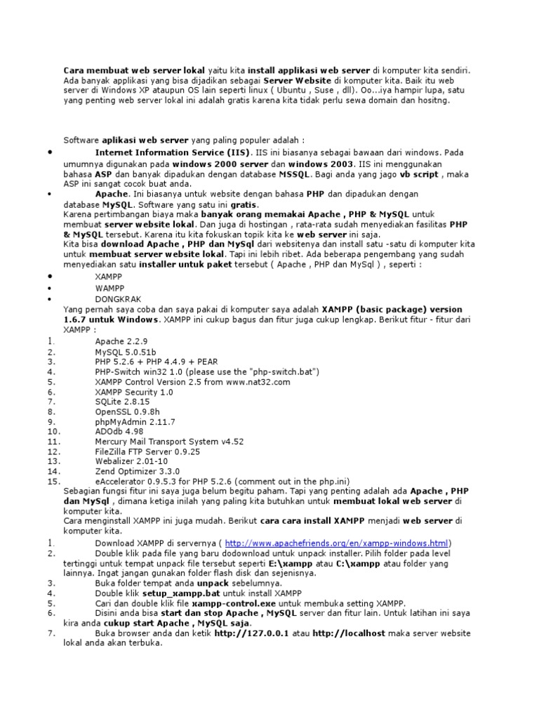 Cara Membuat Web Server Lokal | PDF | Pengguna super | Joomla