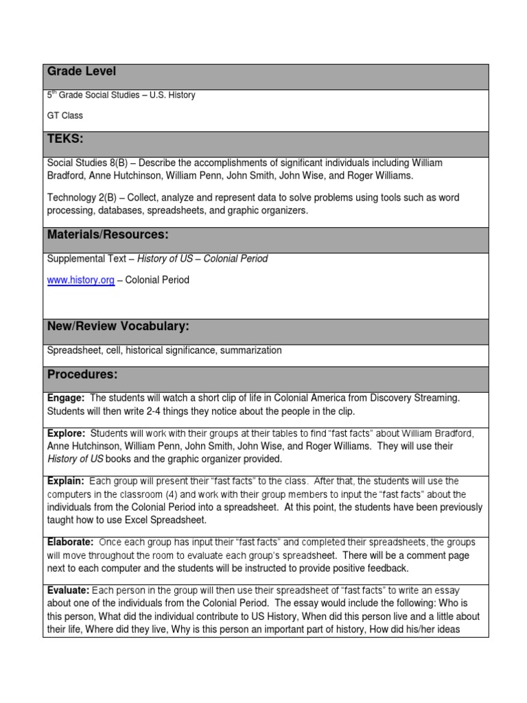 5th Grade Colonial America Project | PDF | Politics | History