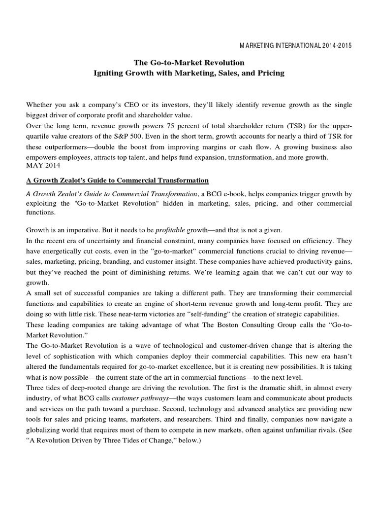Go-to-Market Revolution Insights | PDF | Analytics | Marketing