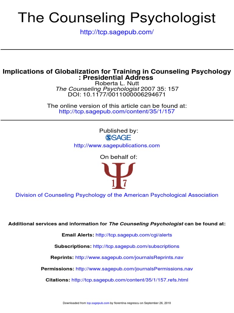 157 Full | PDF | Counseling Psychology | Psychotherapy