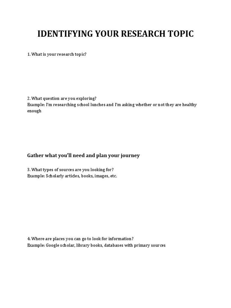 Research Topic Identification Guide | PDF | Science & Mathematics