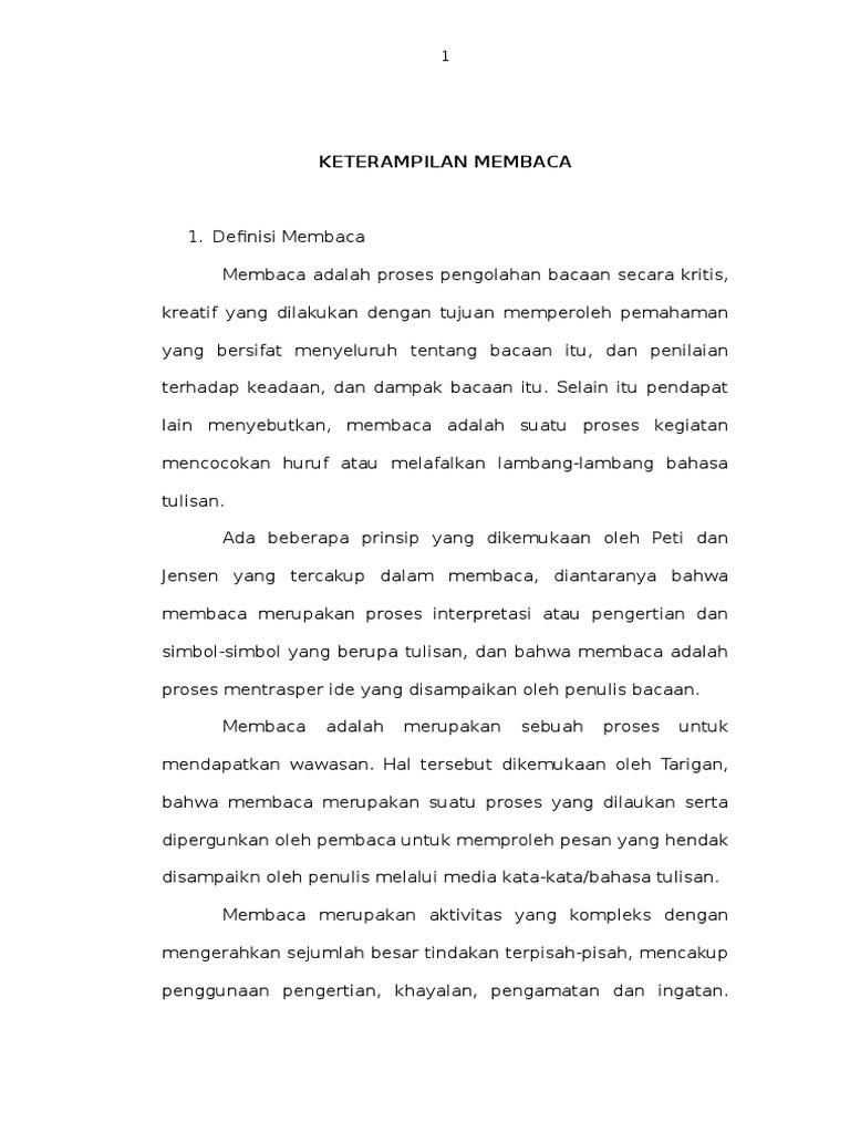Makalah Keterampilan Membaca | PDF