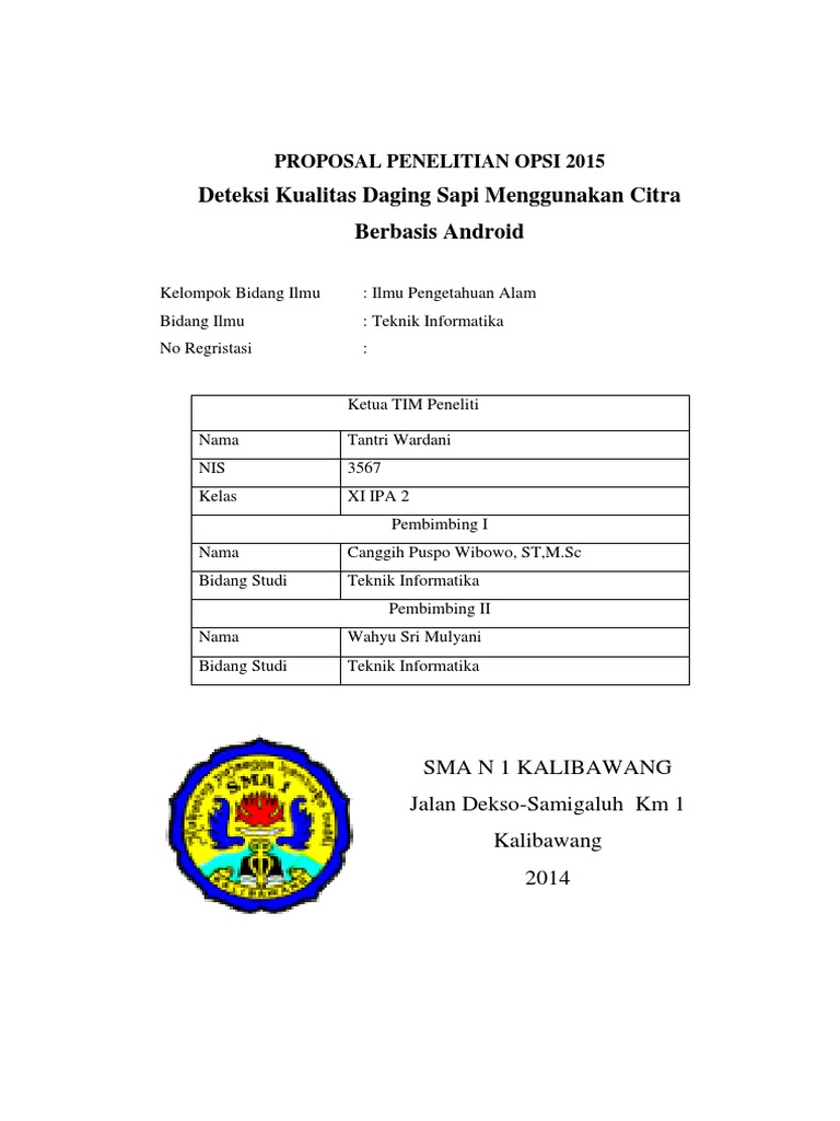 PROPOSAL PENELITIAN OPSI 2015 Fix PDF | PDF | Ilmu Sosial | Komputer