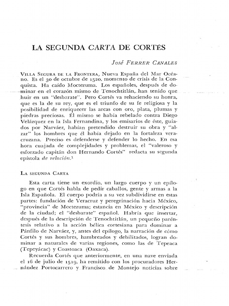 Hernán Cortés - Comentário a la segunda carta de relación.pdf | Hernán ...