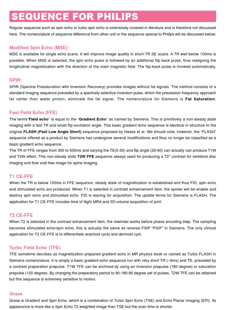 Philips Sequence | Magnetic Resonance Imaging | Image Processing