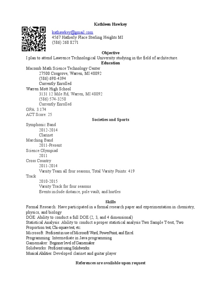 Kathleen Hawkey's Academic and Skills Profile | PDF