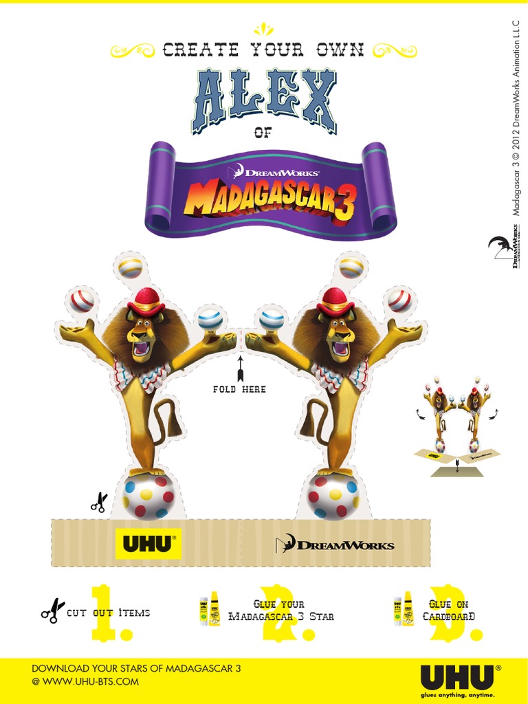 Uhu Papercraft Madagascar3 Alex | PDF