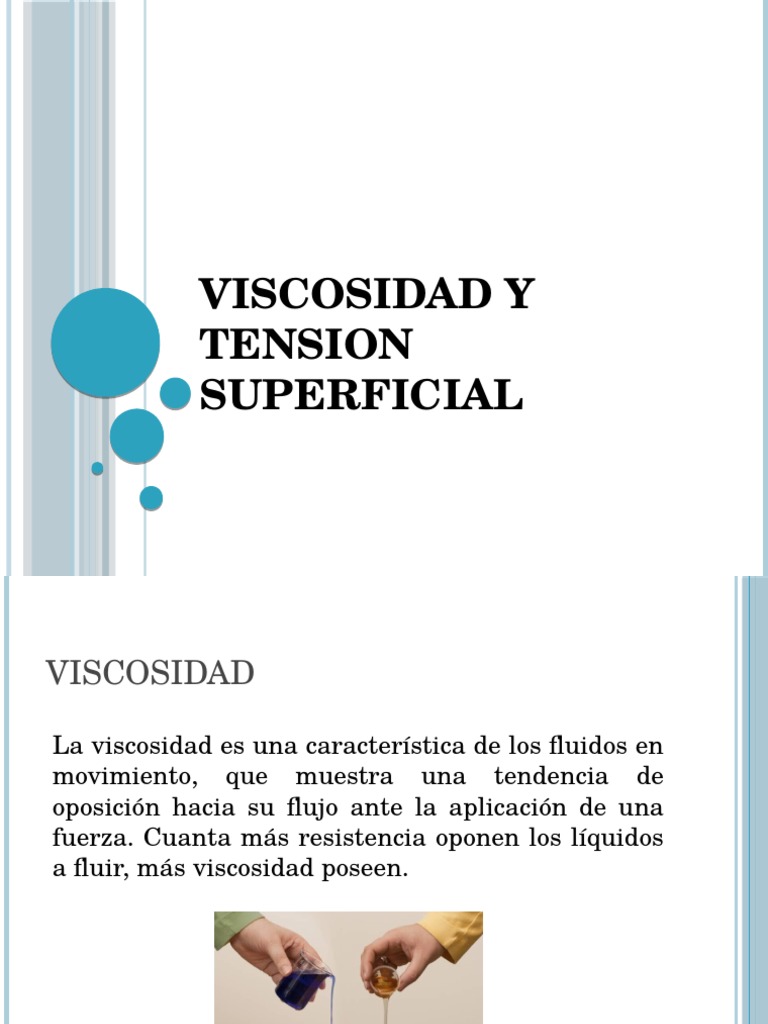 Viscosidad y Tension Superficial | PDF | Viscosidad | Fluido