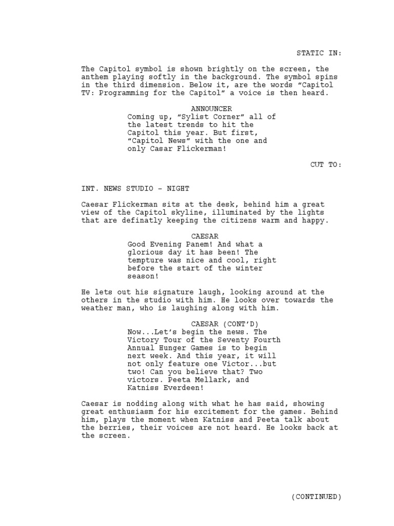 Catching Fire Script | PDF | Leisure | Violence