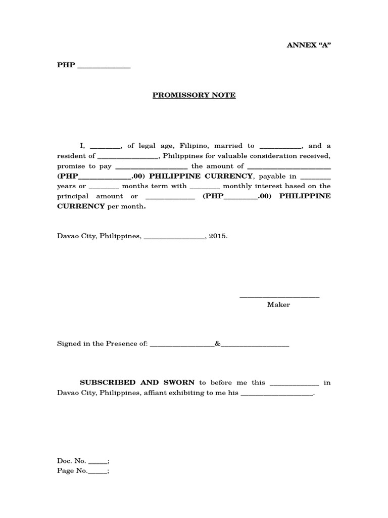 Promissory Note Word Documents