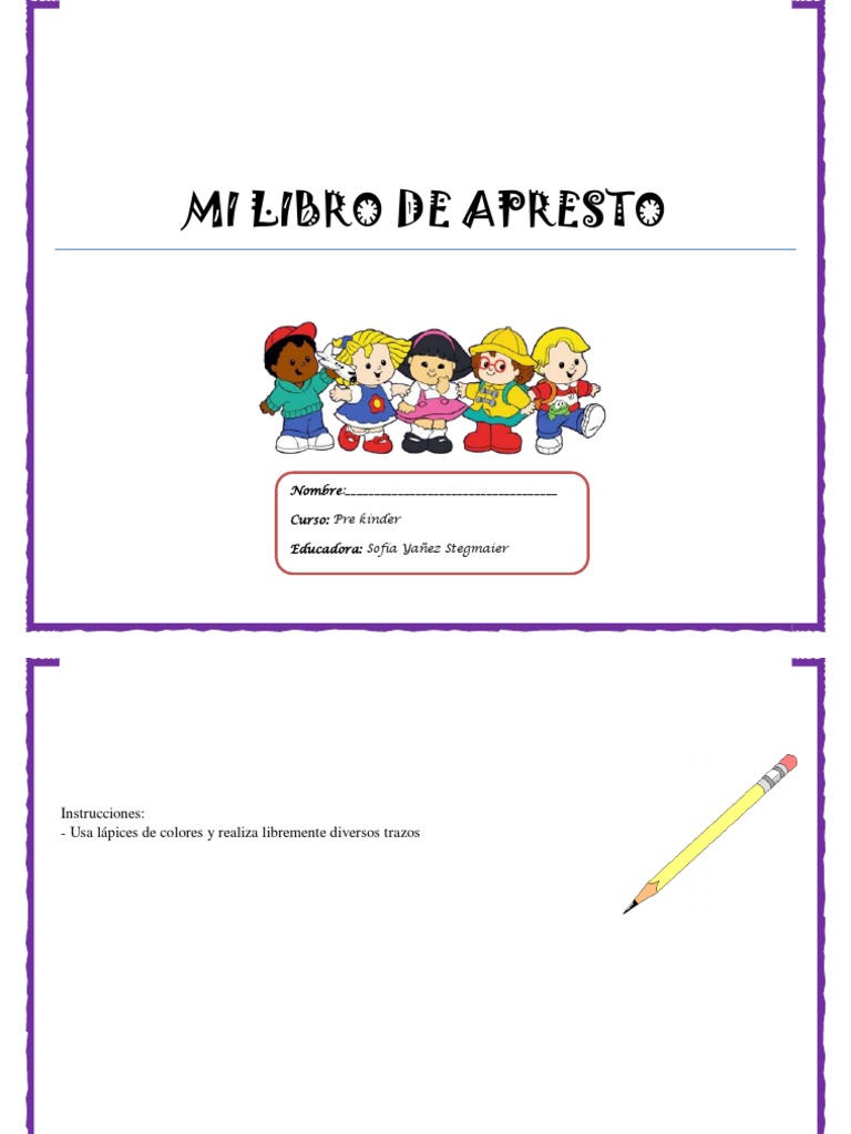 Cuadernillo de Apresto PK | PDF | Lápiz | Ocio