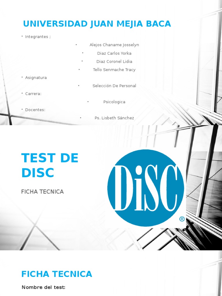 Análisis del test DISC: sus factores, aplicaciones, validez y ...