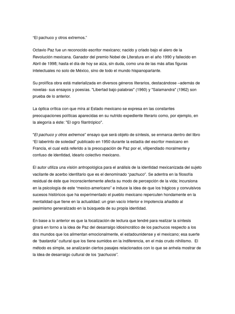 El pachuco y otros extremos | México | Ensayos