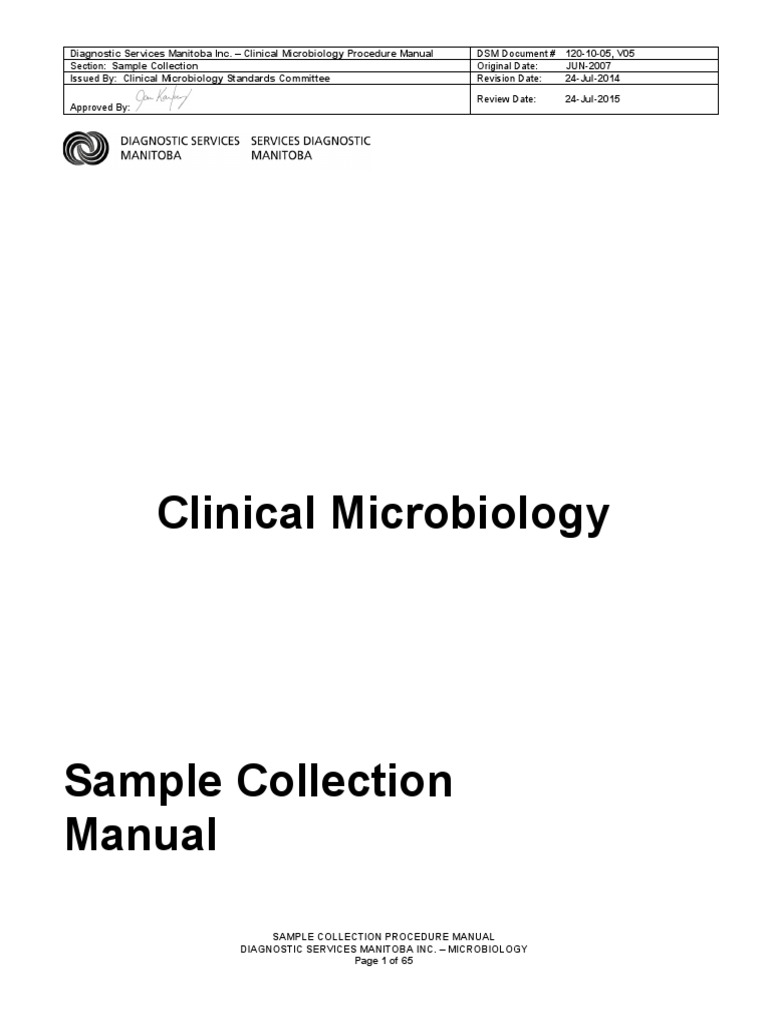 Sample Collection Manual | PDF | Diagnostic And Statistical Manual Of ...