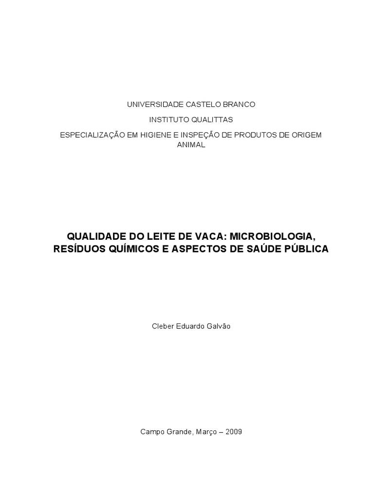 Microbiologia Do Leite | PDF | Leite | Tuberculose