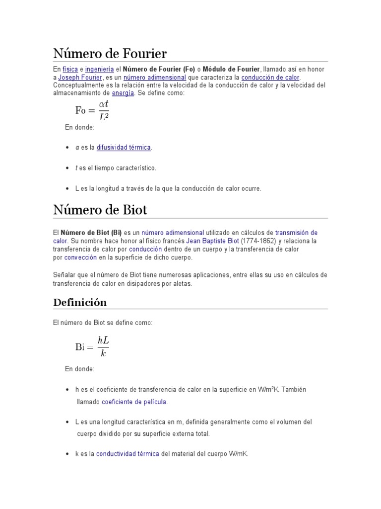 Número de Fourier y Biot: conceptos clave en transferencia de calor ...