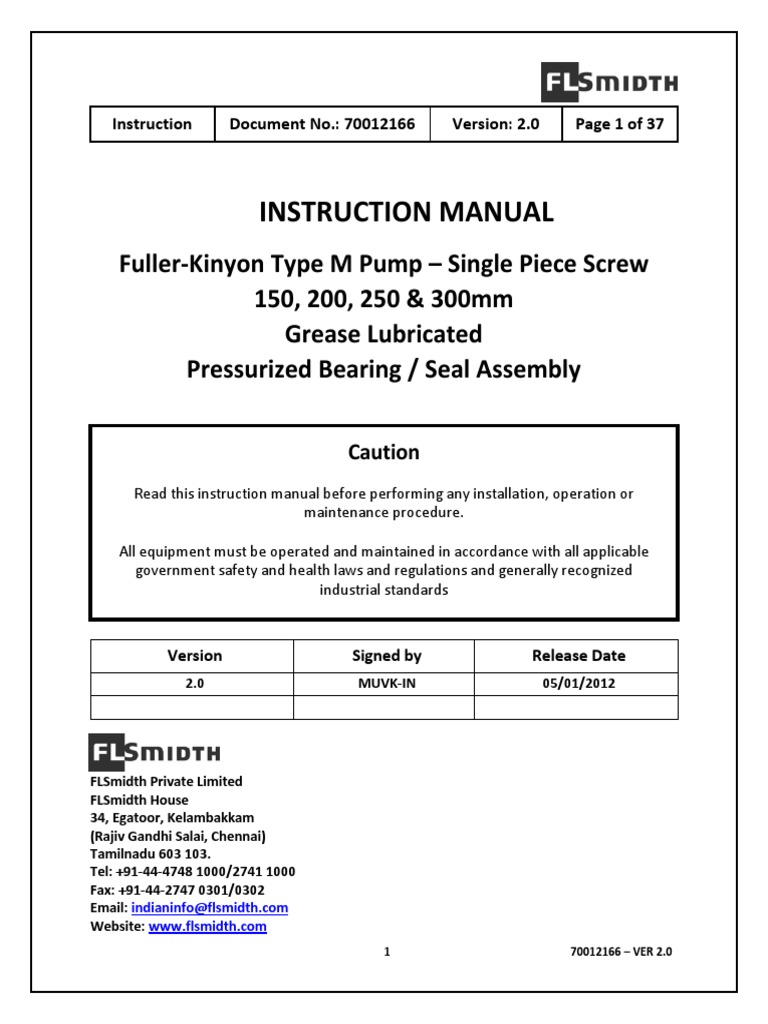 FK Pump Manual PDF | PDF