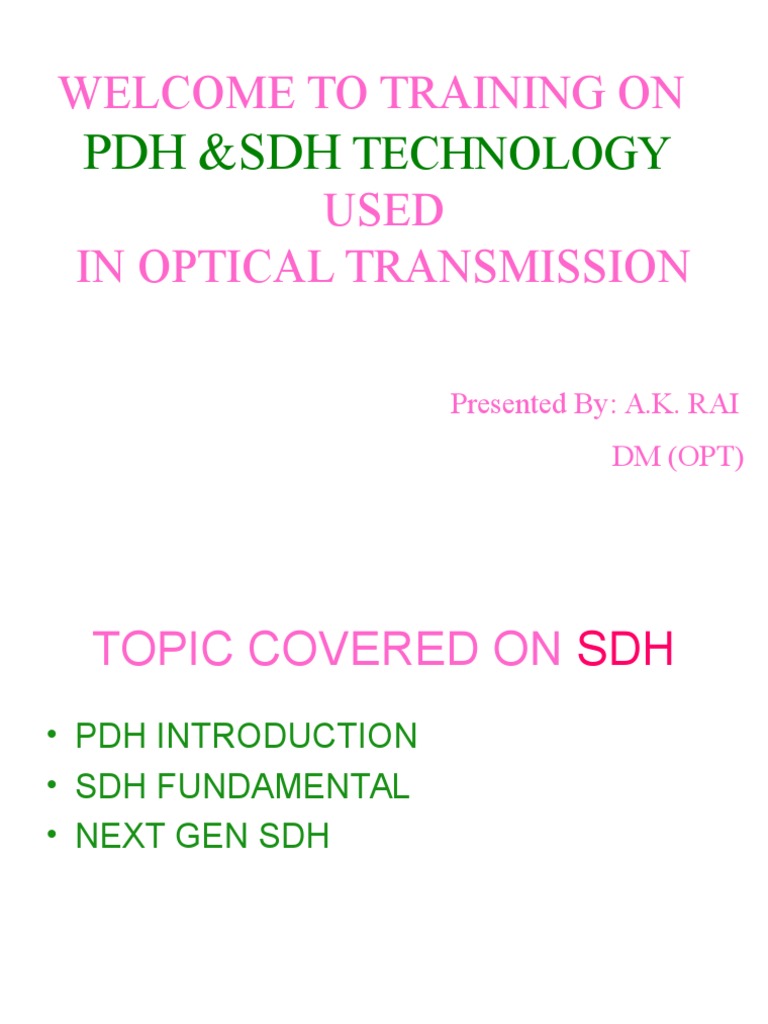 PDH SDH Presentation 1 | PDF | Telecommunications Infrastructure | Computer Network