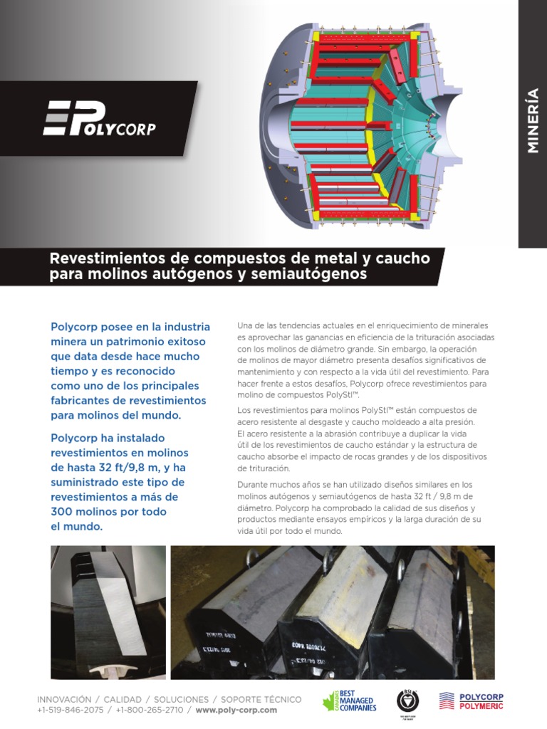 Polycorp Mining - AG SAG Mill Liners Spanish PDF | PDF | Caucho natural ...