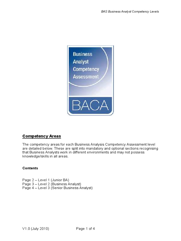 BACA Scheme Competencies | PDF | Business Analysis | Competence (Human ...