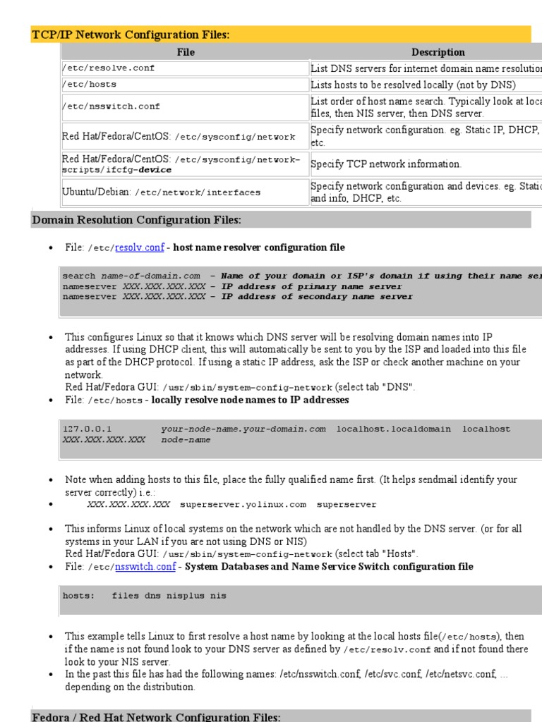 Linux Network Configuration | PDF
