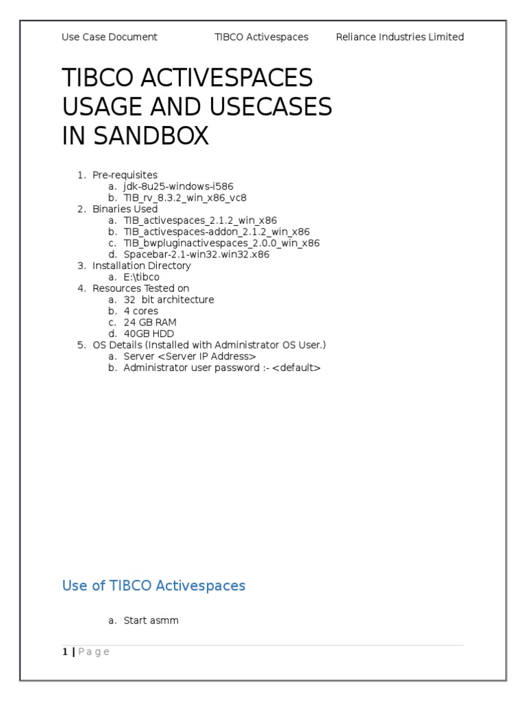 Tibco Activespaces | PDF | Command Line Interface | File Format