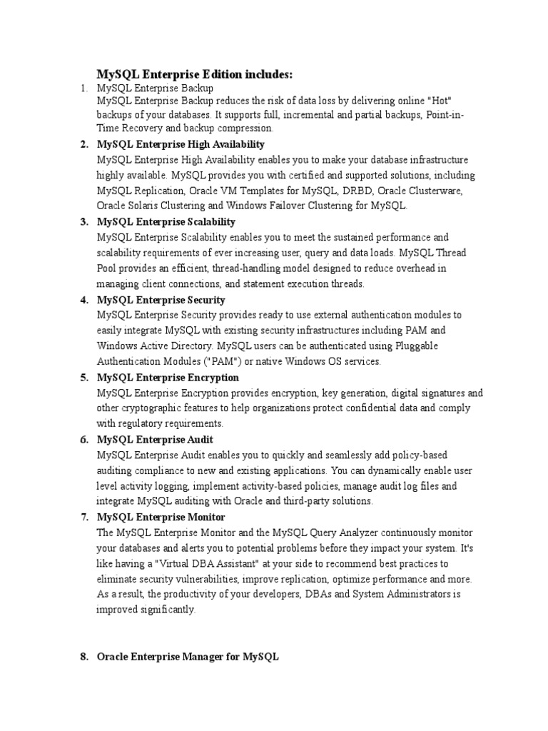 Kelebihan MySQL Enterprise Edition | PDF | My Sql | Oracle Database