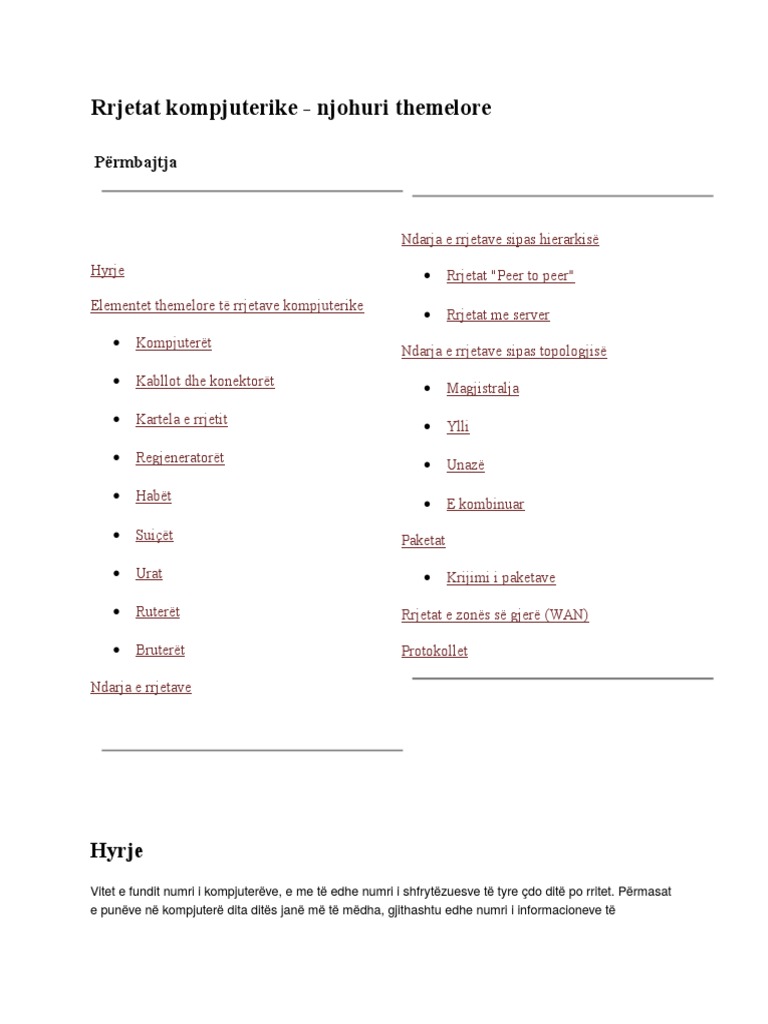 Rrjetat Kompjuterike 1 | PDF
