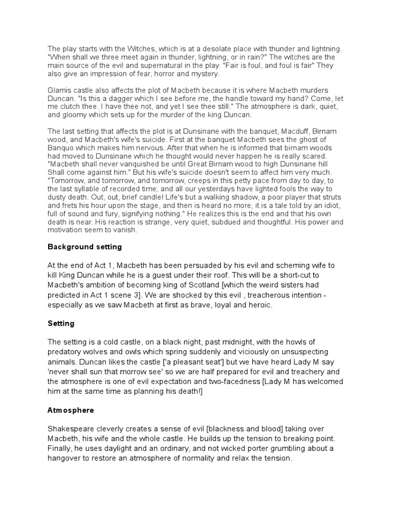 Macbeth Notes | PDF | Macbeth | Tragedy Plays